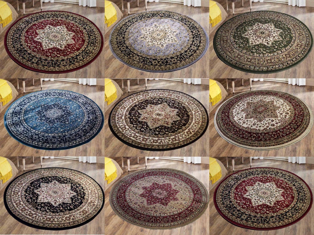 Circular Circle Rugs Traditional Round Rugs Floor Carpets Small Extra ...