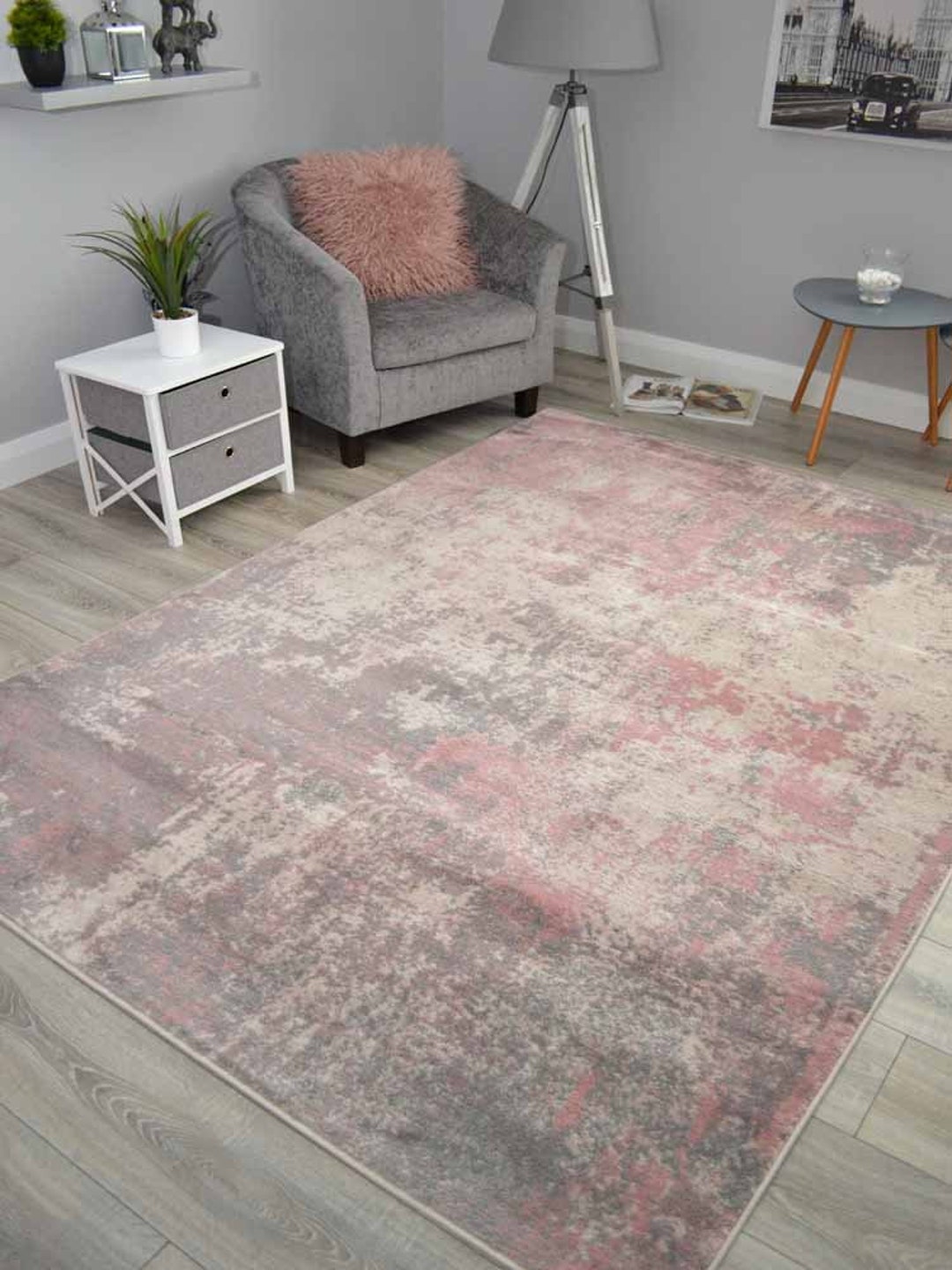 Modern Blush Baby Pink Soft Thick Bohemian Style Area Rugs Extra Small ...