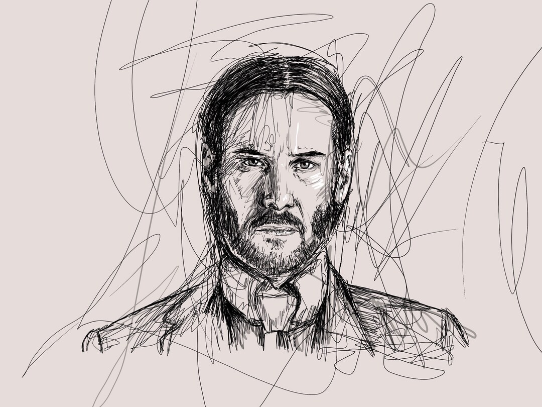 John Wick Digital Drawing Art Print - Etsy