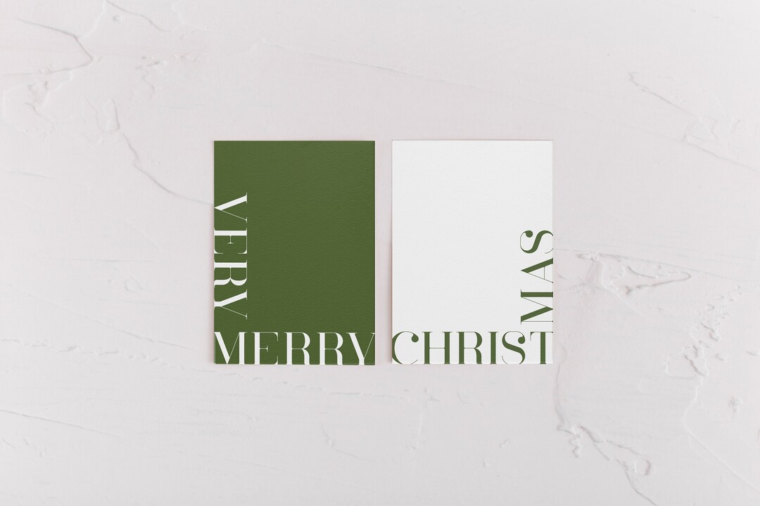 Printable Very Merry Green Christmas Card, Holiday Greeting Card ...