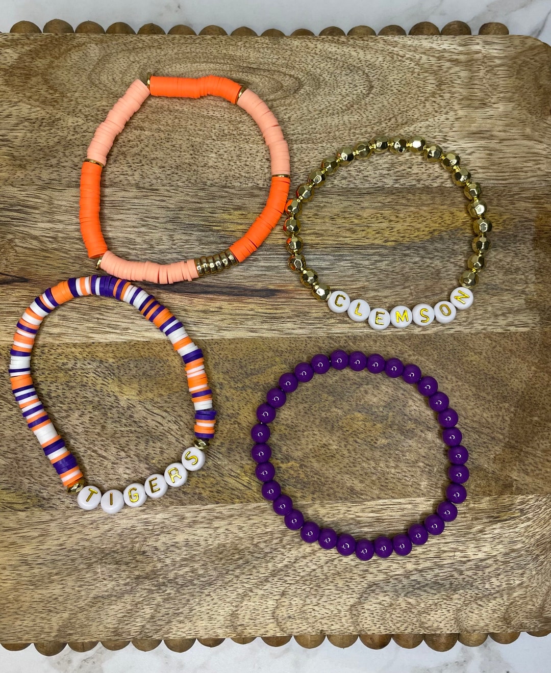 Clemson Tigers Bracelet Stack 2 - Etsy