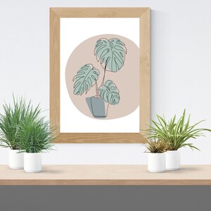 Flower Wall Art Set of 3 Printable Posters. Modern Simple Wall Art ...