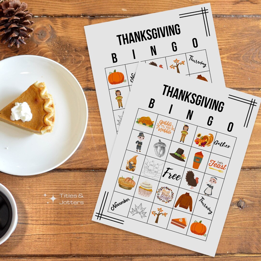 Thanksgiving Bingo Game: Fun Printable Activity (digital Download) - Etsy