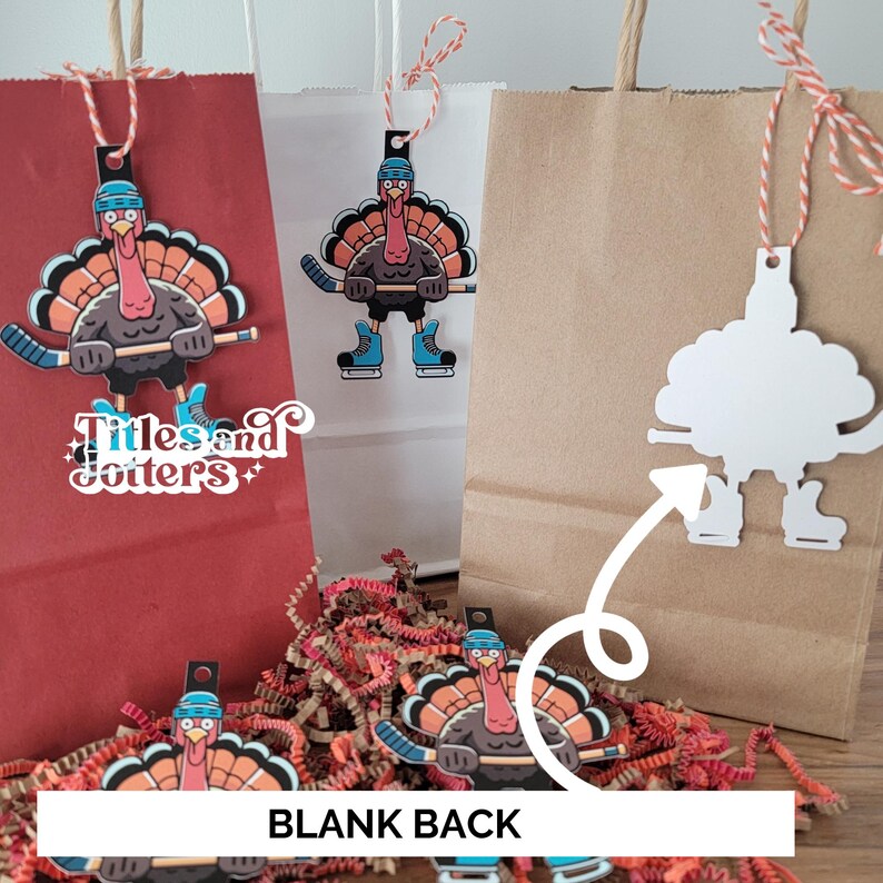 Hockey Thanksgiving Treat Bag Tags: Tournament Swag - Etsy
