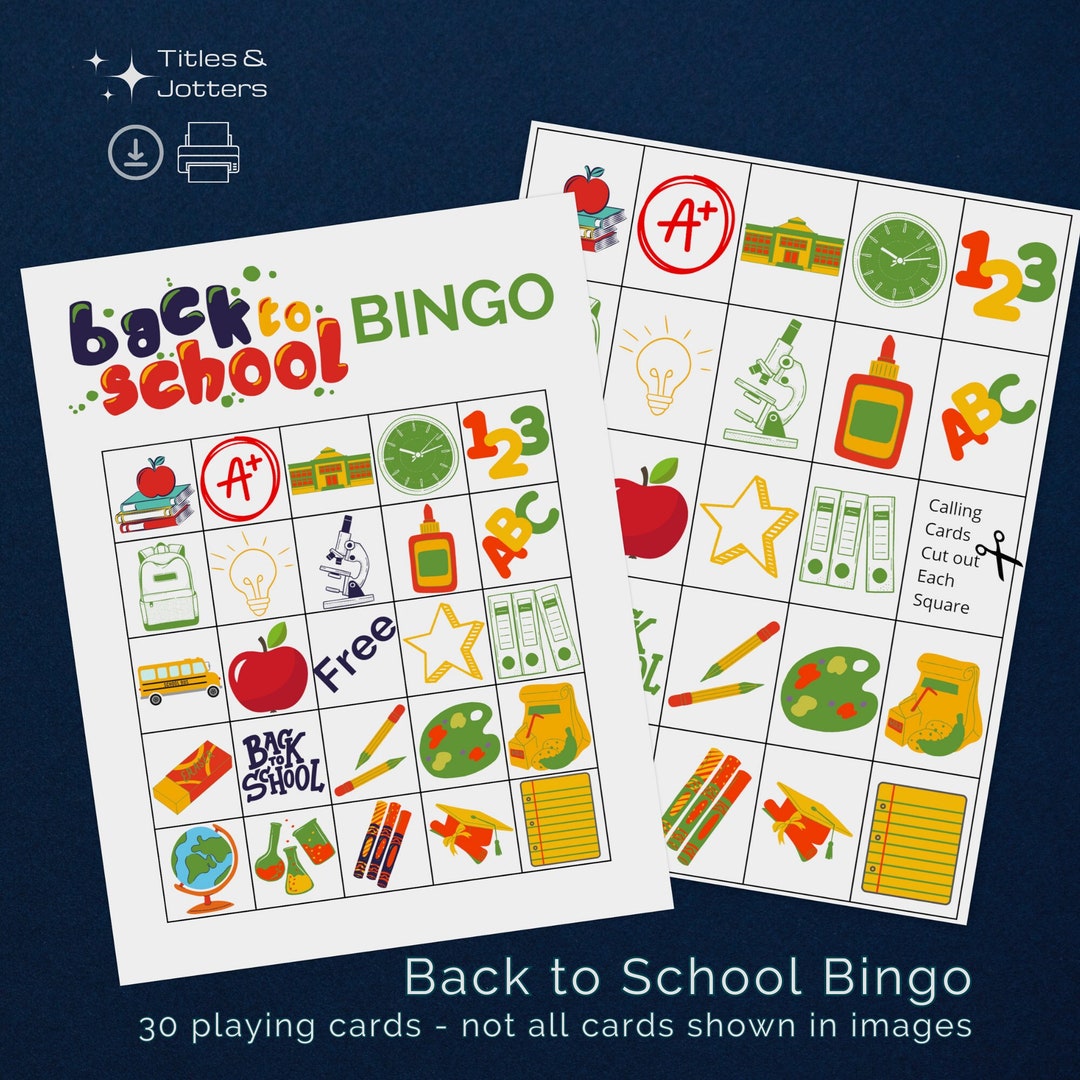 Printable Bingo for Back to School, Preschool Bingo, Classroom ...