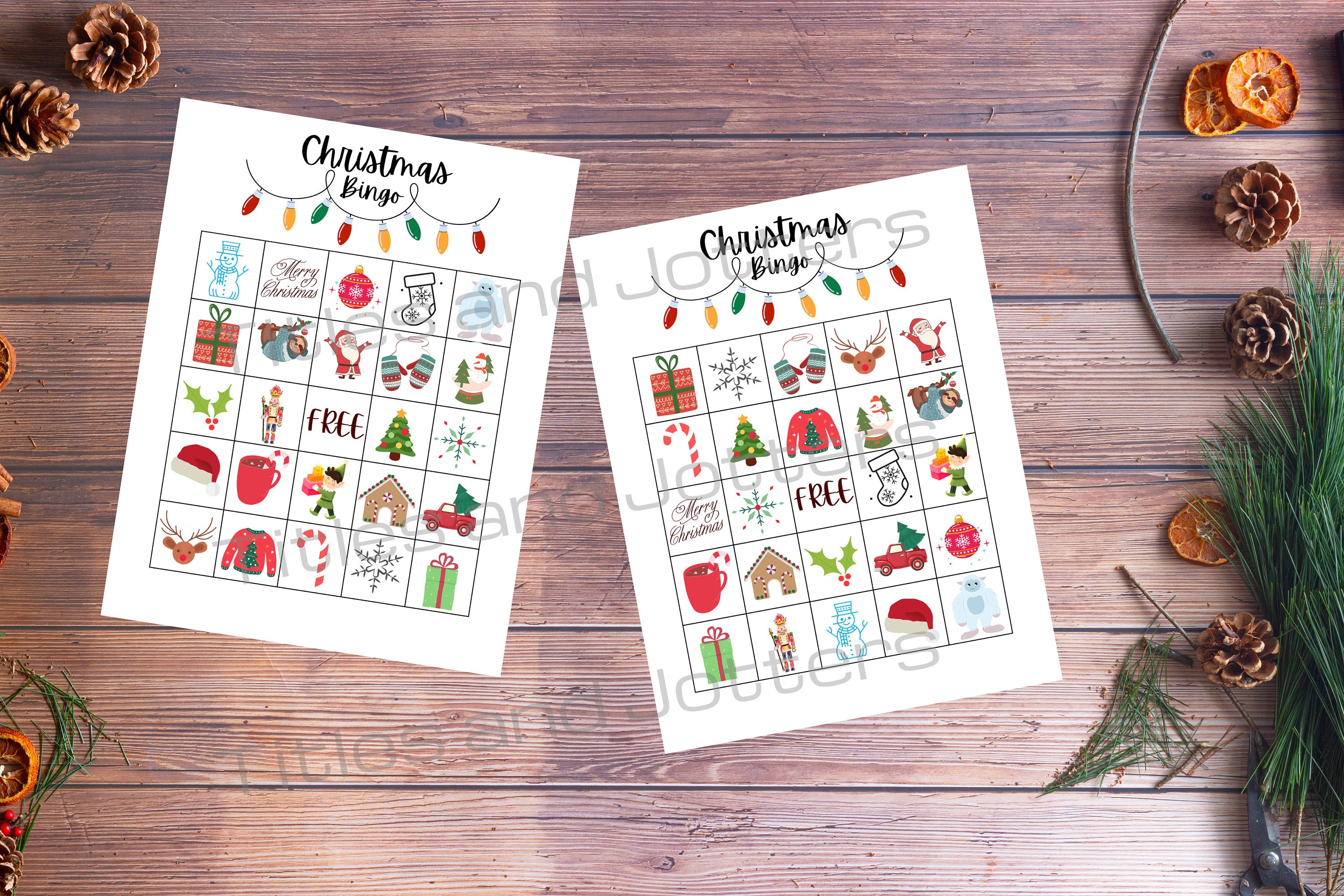 Printable Christmas Bingo, Bingo Game, Holiday Games, Digital Download ...