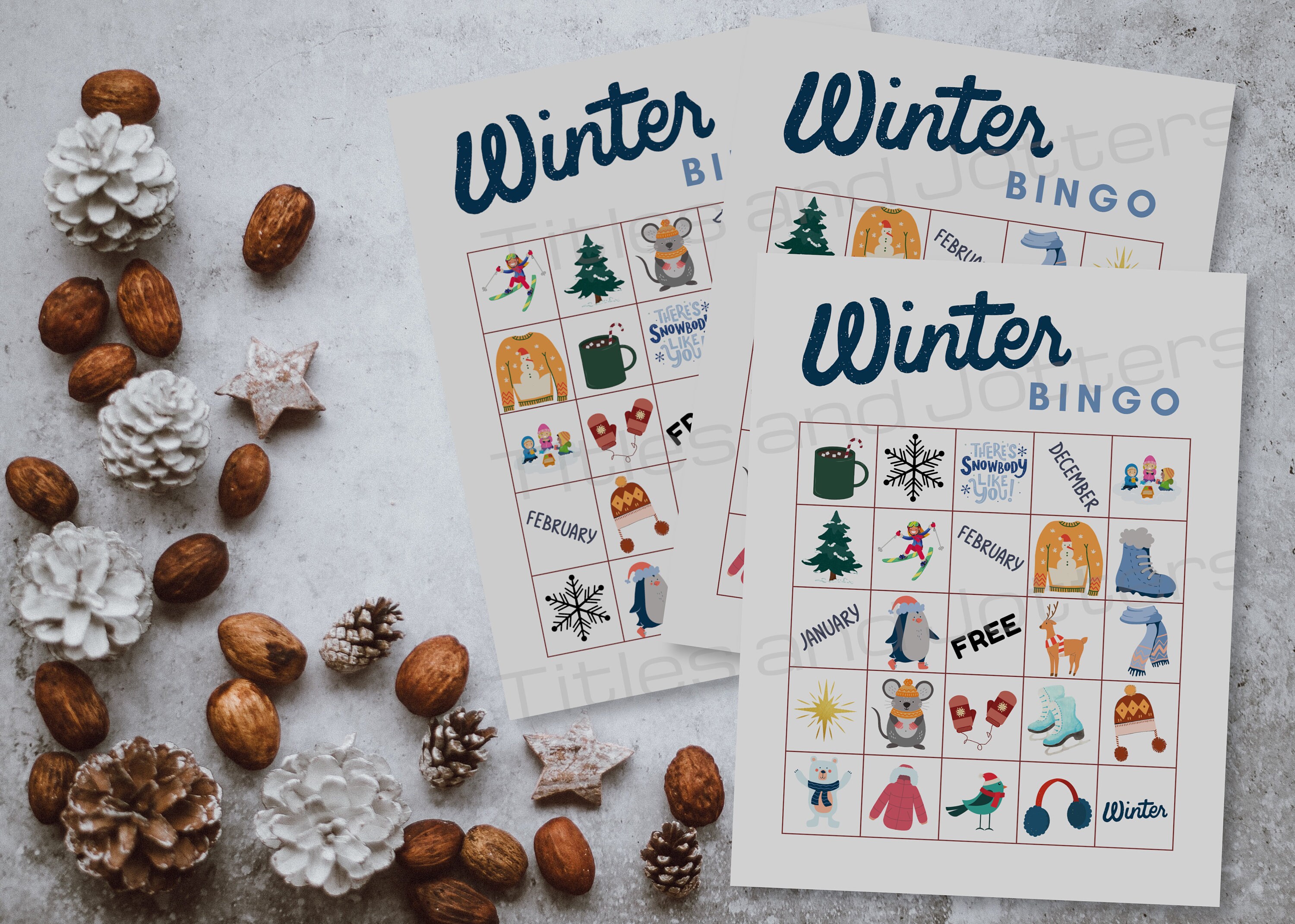 Winter Bingo Printable, Printable Game for Kids, Printable Activity for ...