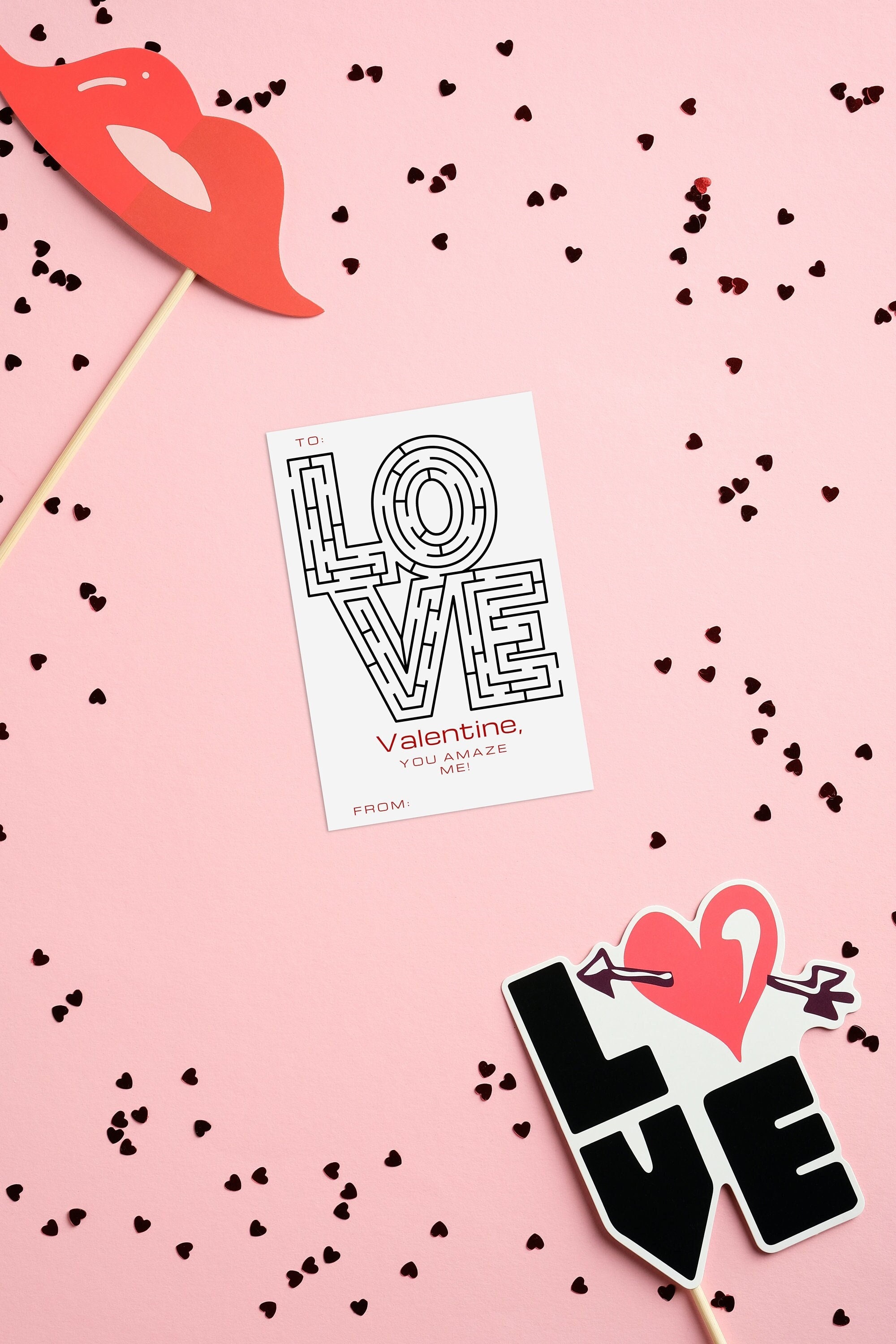 Printable Valentine Card, You Amaze Me Valentine, 4x6 Instant Download ...