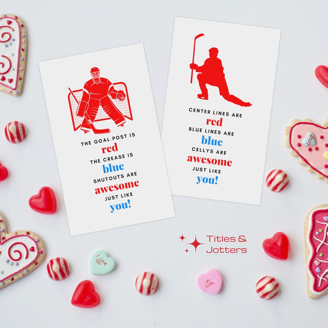 Hockey Valentine Cards | 3x5 | Instant Download - Etsy