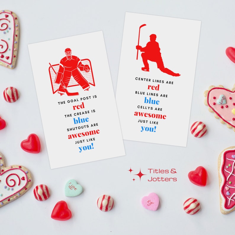 Hockey Valentine Cards | 3x5 | Instant Download - Etsy