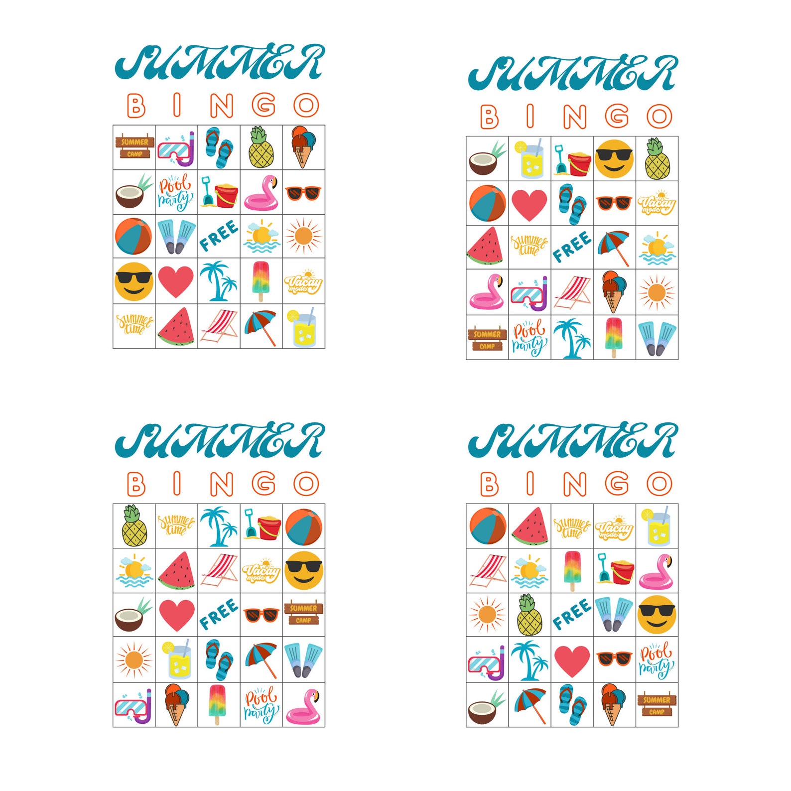 Summer Bingo, Printable Activities for Kids, Summer Activities and ...