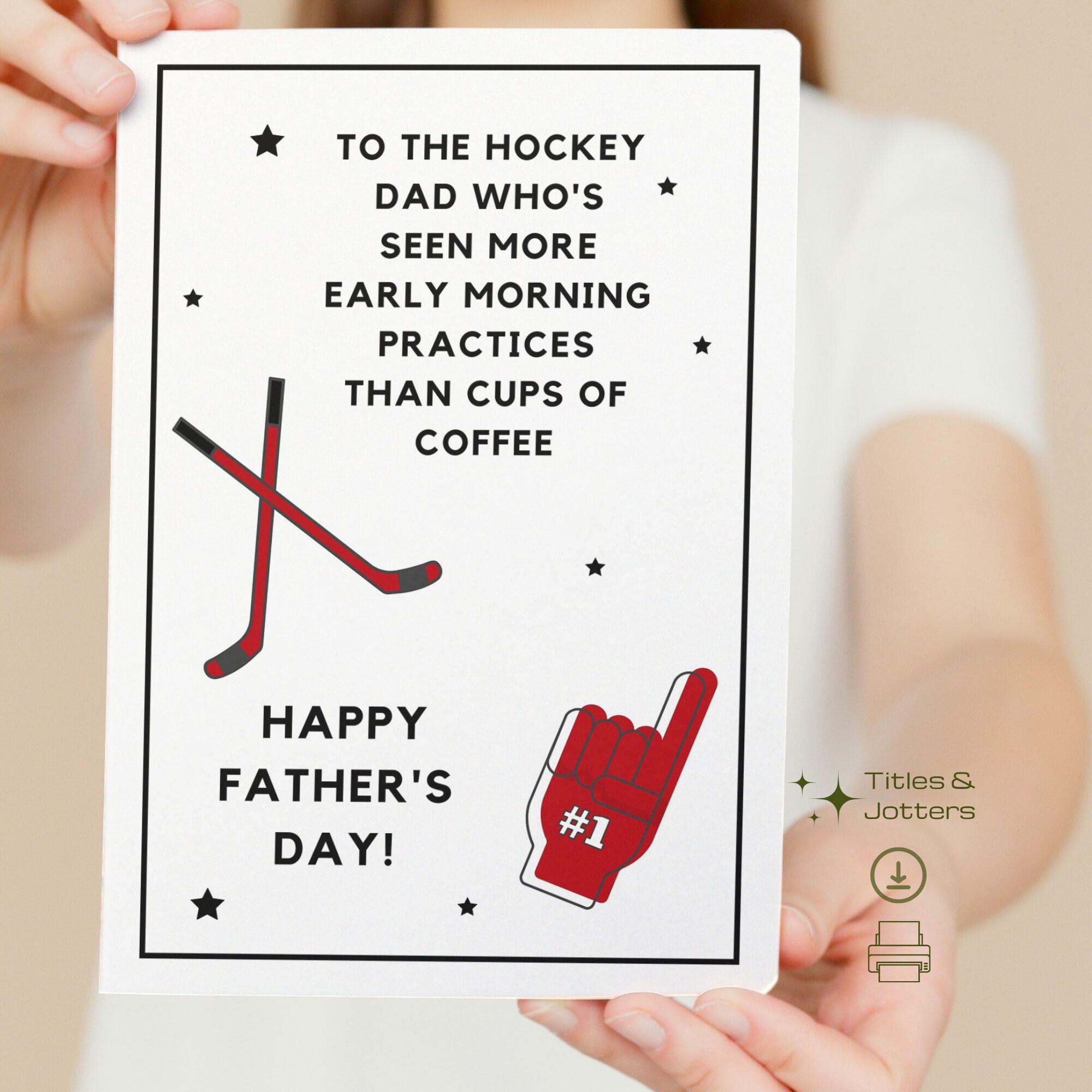Hockey Father's Day Card, Father's Day Printable Card, Dad's Card From ...