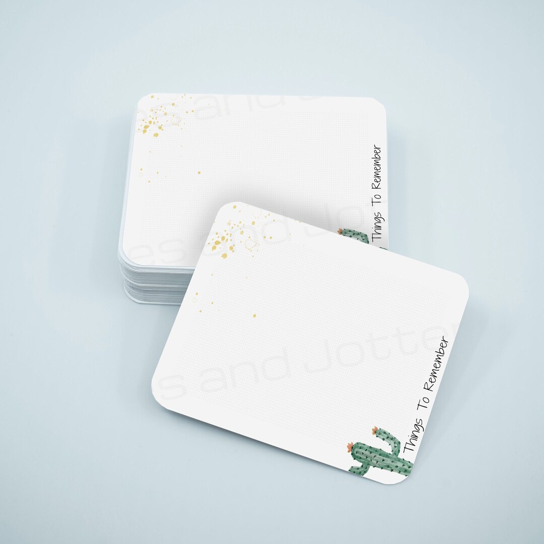 Printable Cactus Note Card, Stationery 4x6 Card, Things to Remember ...