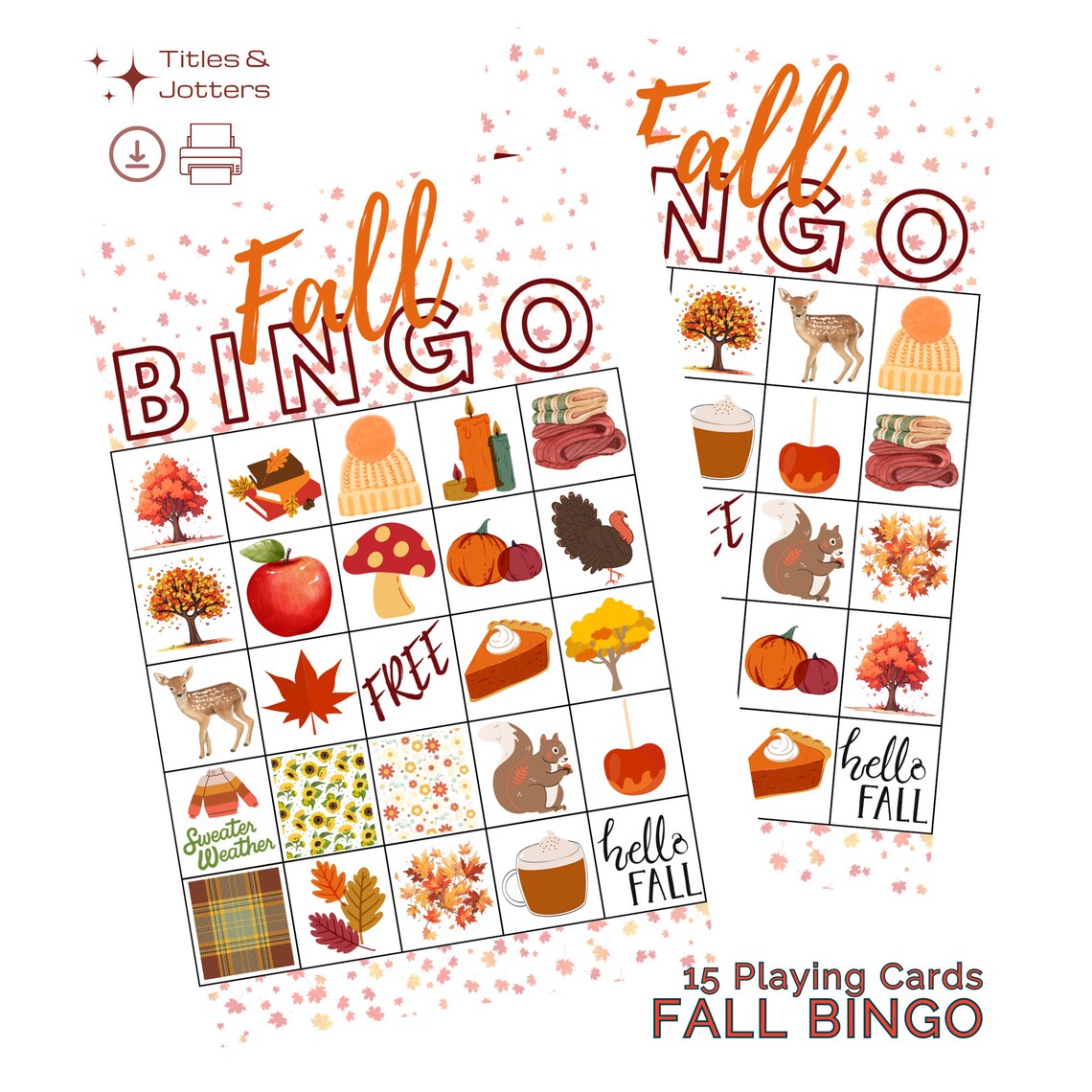 Printable Fall Bingo, Game for Kids, Fall Party Games, Fall Printable ...