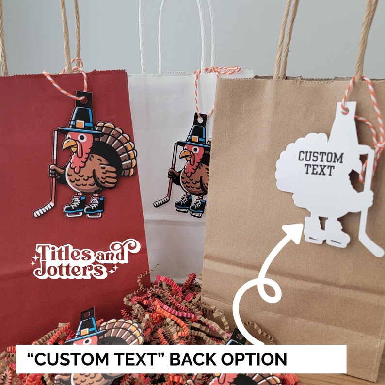 Hockey Thanksgiving Treat Bag Tags: Personalized Team Gifts - Etsy