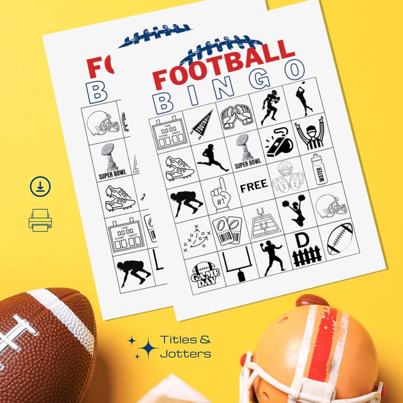 Printable Football Bingo: 20 Player Party Game (PDF) - Etsy