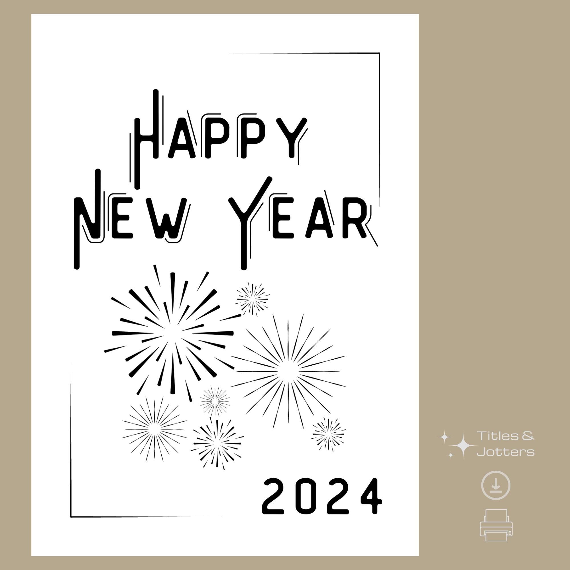 Happy New Year 2025 Printable Card, Printable Card for New Years, NYE ...