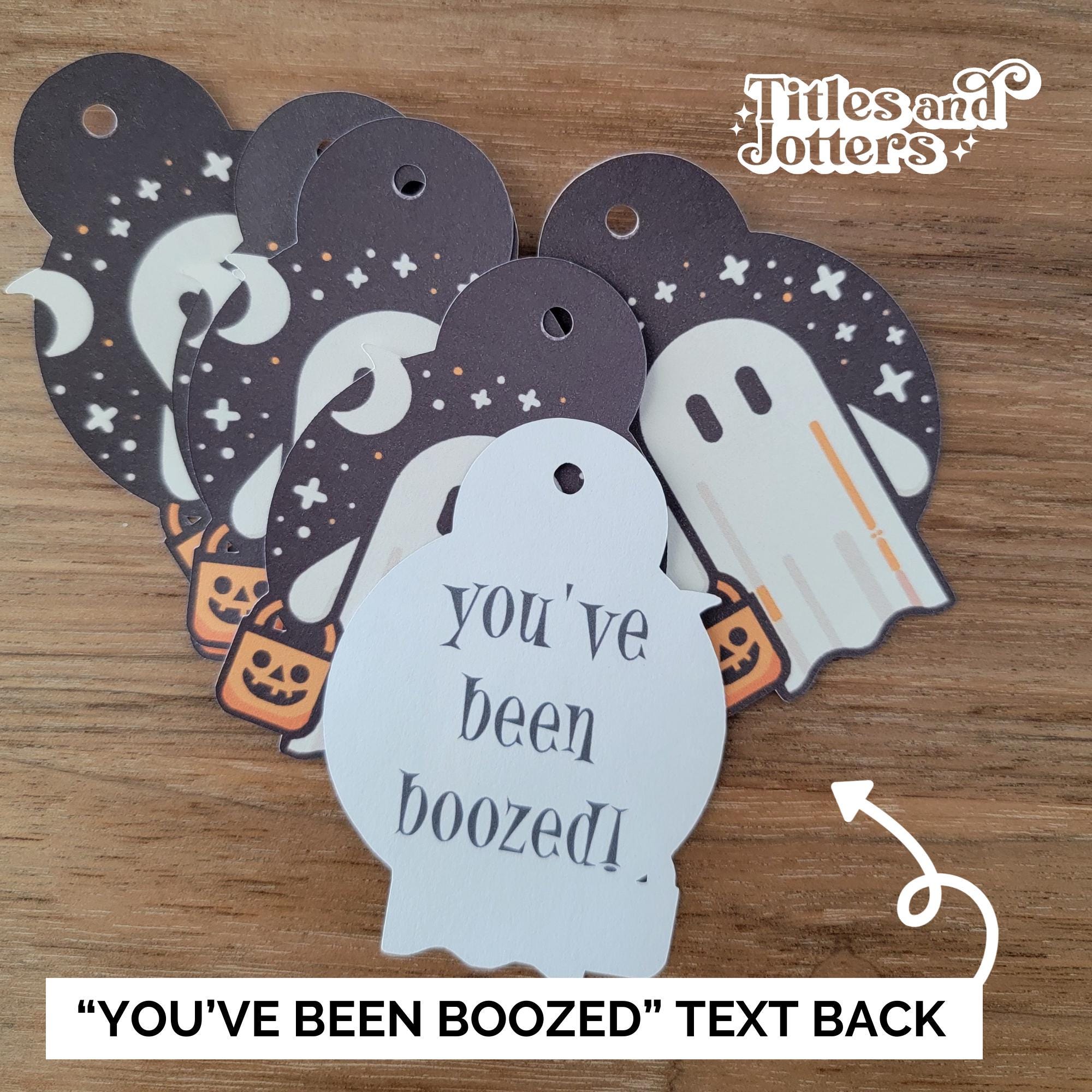 Halloween Ghost Treat Bag Tag: You've Been Booed/boozed - Etsy