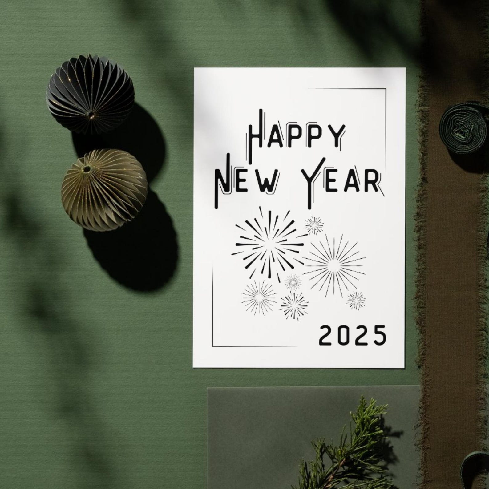 Happy New Year 2025 Printable Card, Printable Card for New Years, NYE ...