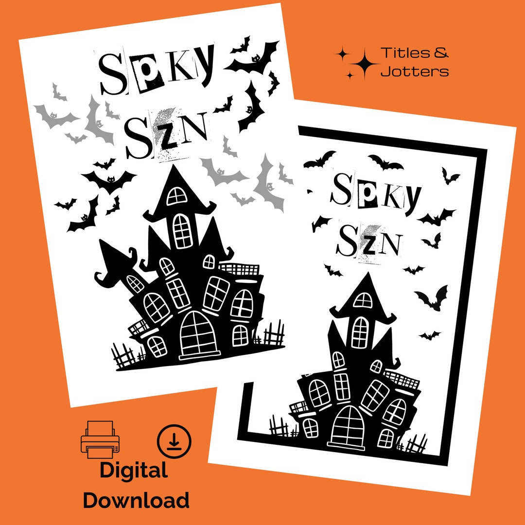 Halloween Printable Card, Haunted House Printable, Halloween PNG ...