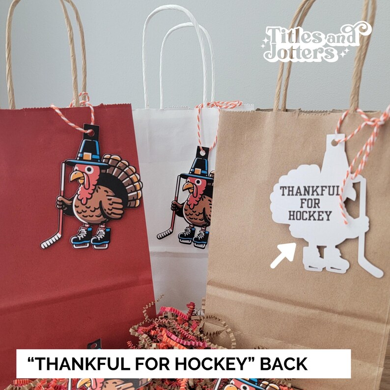 Hockey Thanksgiving Treat Bag Tags: Personalized Team Gifts - Etsy