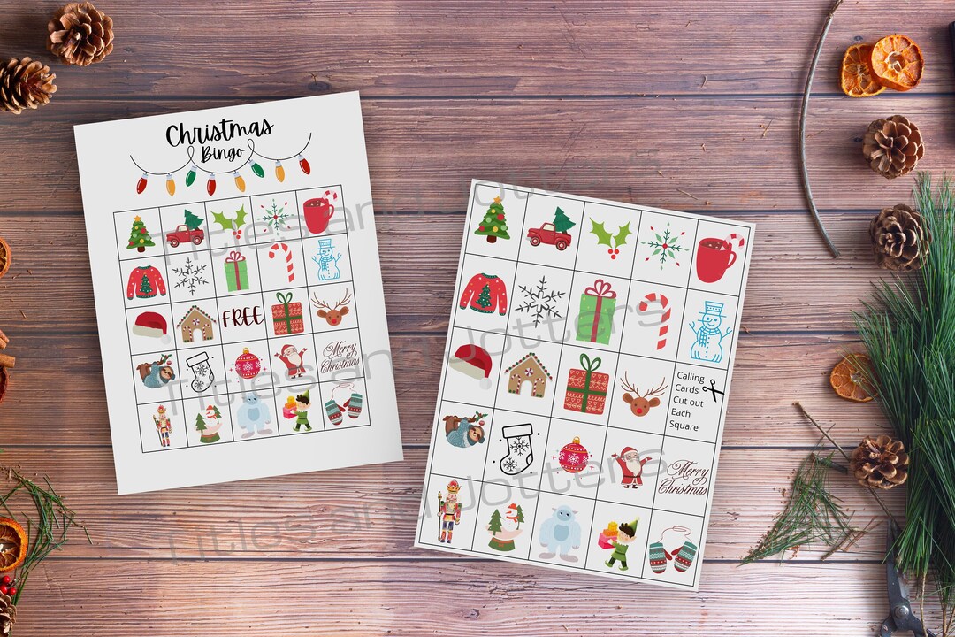 Printable Christmas Bingo, Bingo Game, Holiday Games, Digital Download ...