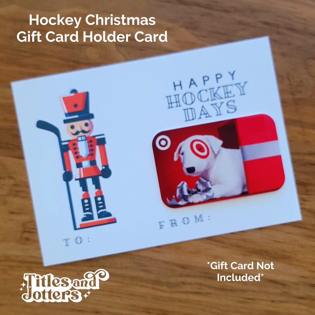 Printable Gift Card Holder, Hockey Nutcracker Christmas Card, Happy ...