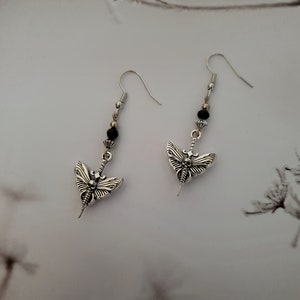 Small and Long Dead Head Moth Dangle Earrings Edgy and Eye-catching ...