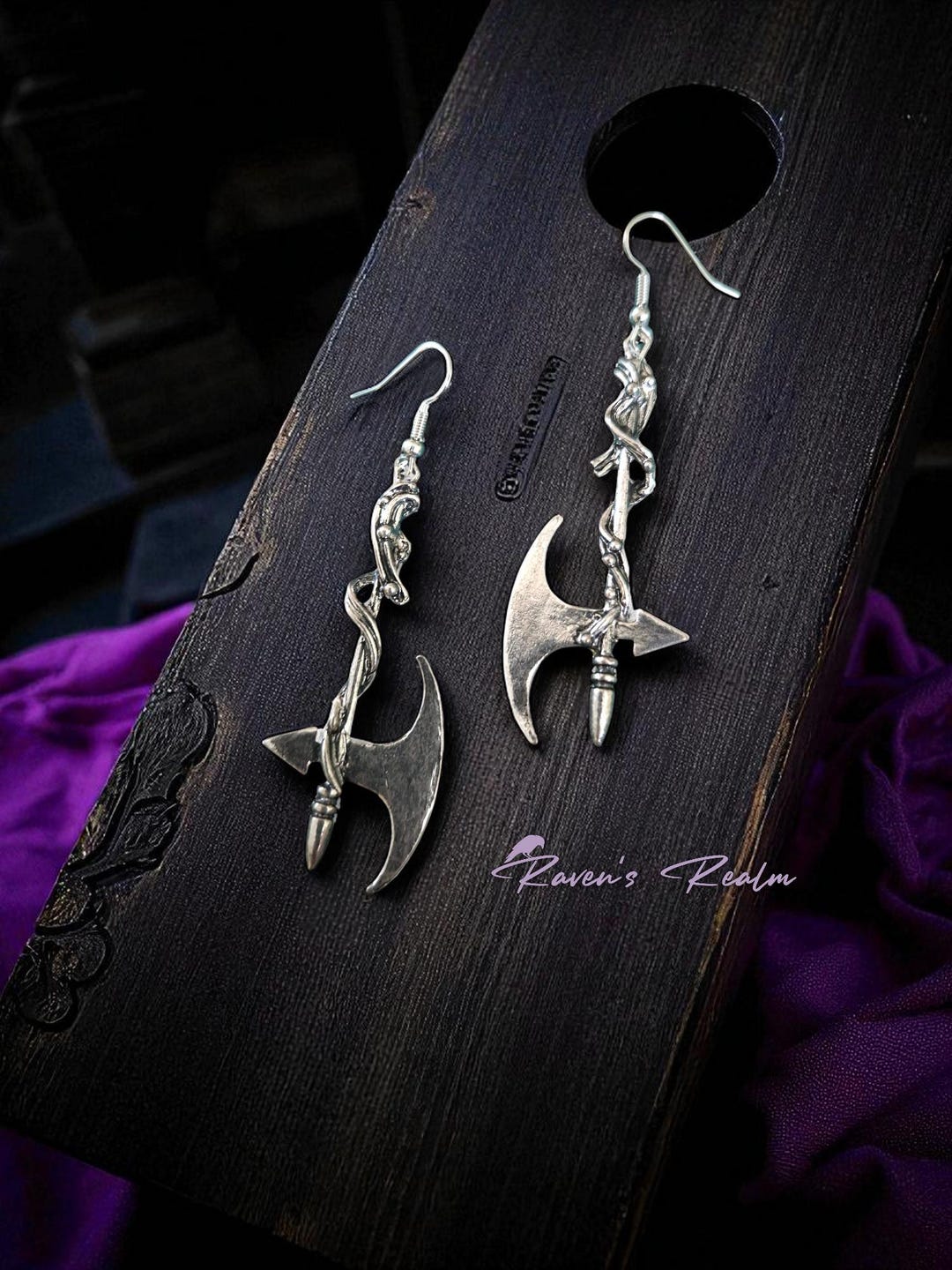 Boho Chic Lightweight Vine Wrapped Axe Dangle Earrings - Nature ...