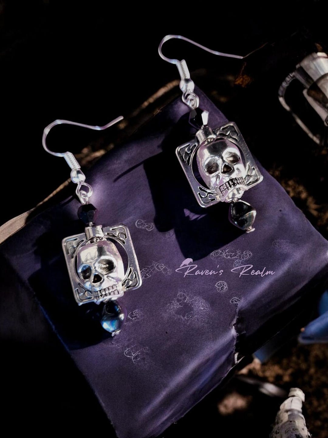 Gothic Beauty: Framed Skull Pendulum Earrings - Edgy Jewelry for ...