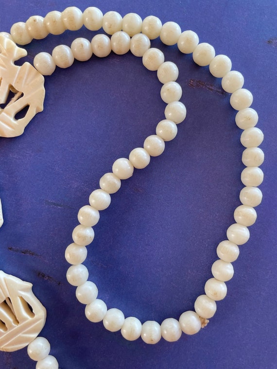 1930's (?) celluloid necklace/ faux ivory necklace wi… - Gem
