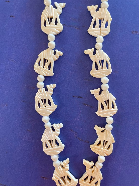 1930's (?) celluloid necklace/ faux ivory necklace wi… - Gem