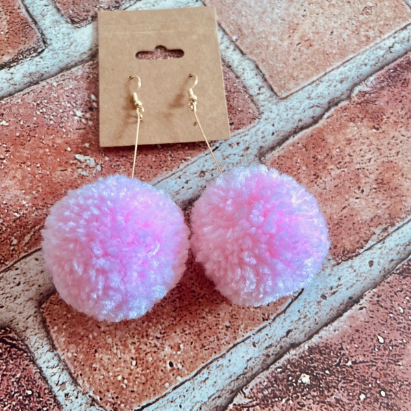 Pom Pom Earrings - Etsy