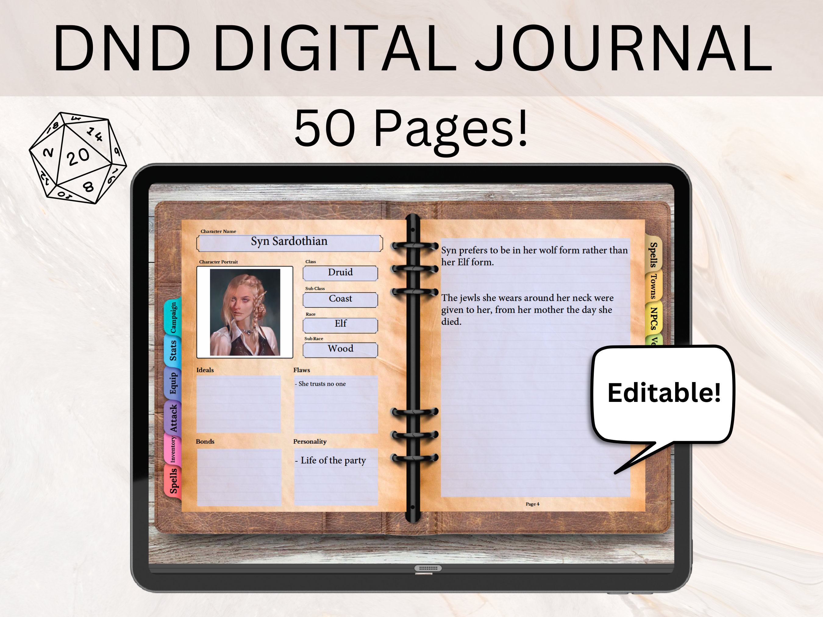 DND DIGITAL JOURNAL Dnd Digital Campaign Journal Dnd Multisection ...