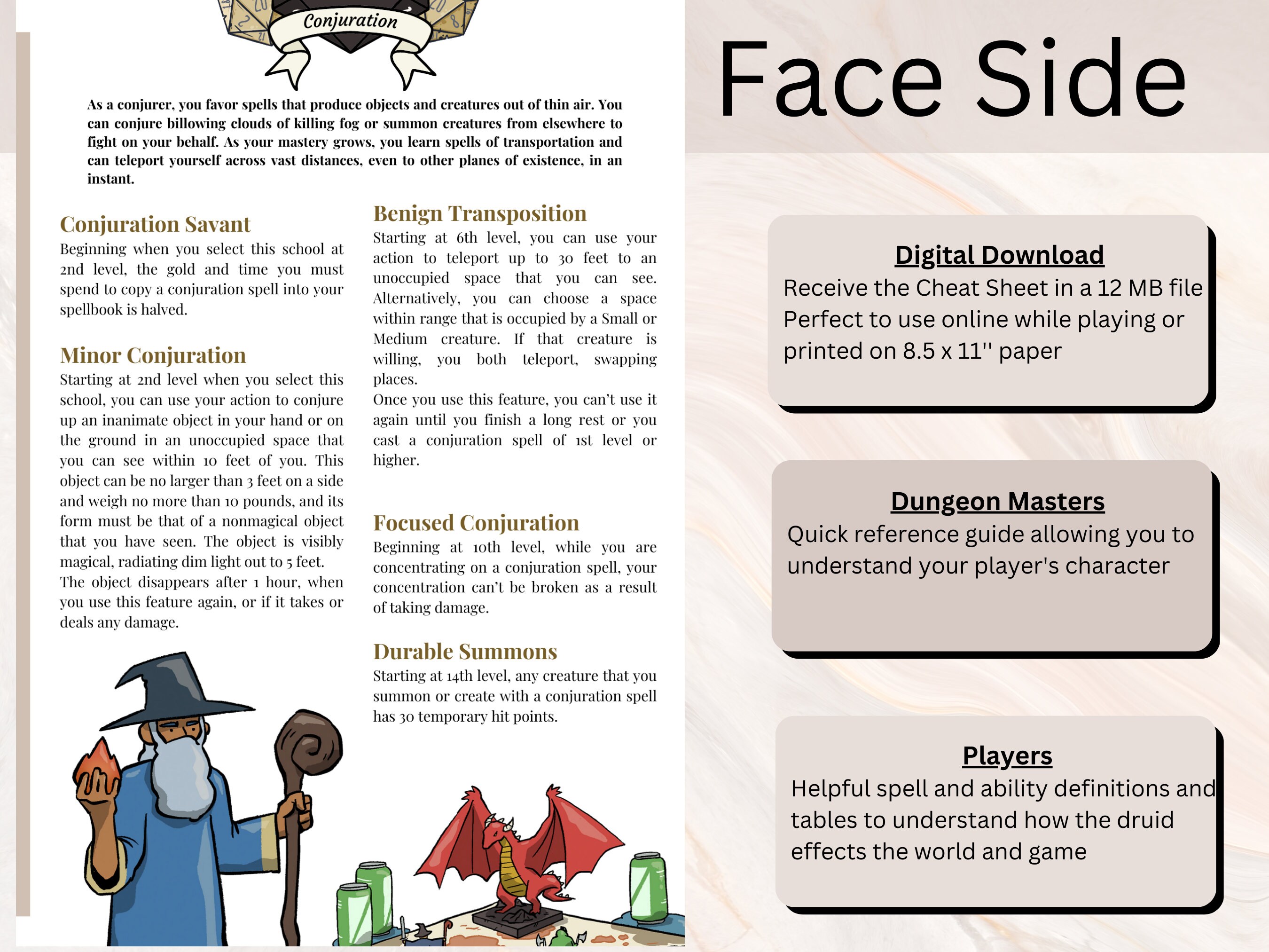 Wizard Cheat Sheet Wizard Quick Reference Guide Dnd Cheat Sheet Wizard ...