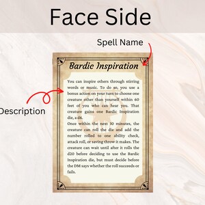 Bard Ability Cards Dnd Ability Cards Dnd Bard Dnd Spellbook Cards Dnd ...