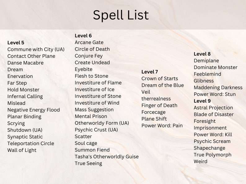 Warlock Dnd Spell Cards Dnd Spellbook Dnd Spellbook Cards - Etsy