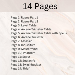 Rogue Cheat Sheet | Rogue Quick Reference Guide | Dnd Cheat Sheet | 14 ...