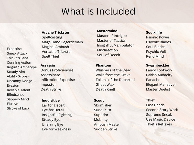 Rogue Ability Cards | Dnd Ability Cards | D&D Rogue | Dnd Spellbook ...