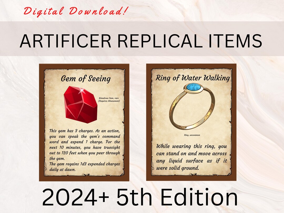 ARTIFICER REPLICABLE ITEMS | 2024 5e | Dnd Artificer | Replicable Items ...