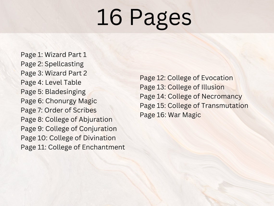 Wizard Cheat Sheet Wizard Quick Reference Guide Dnd Cheat - Etsy