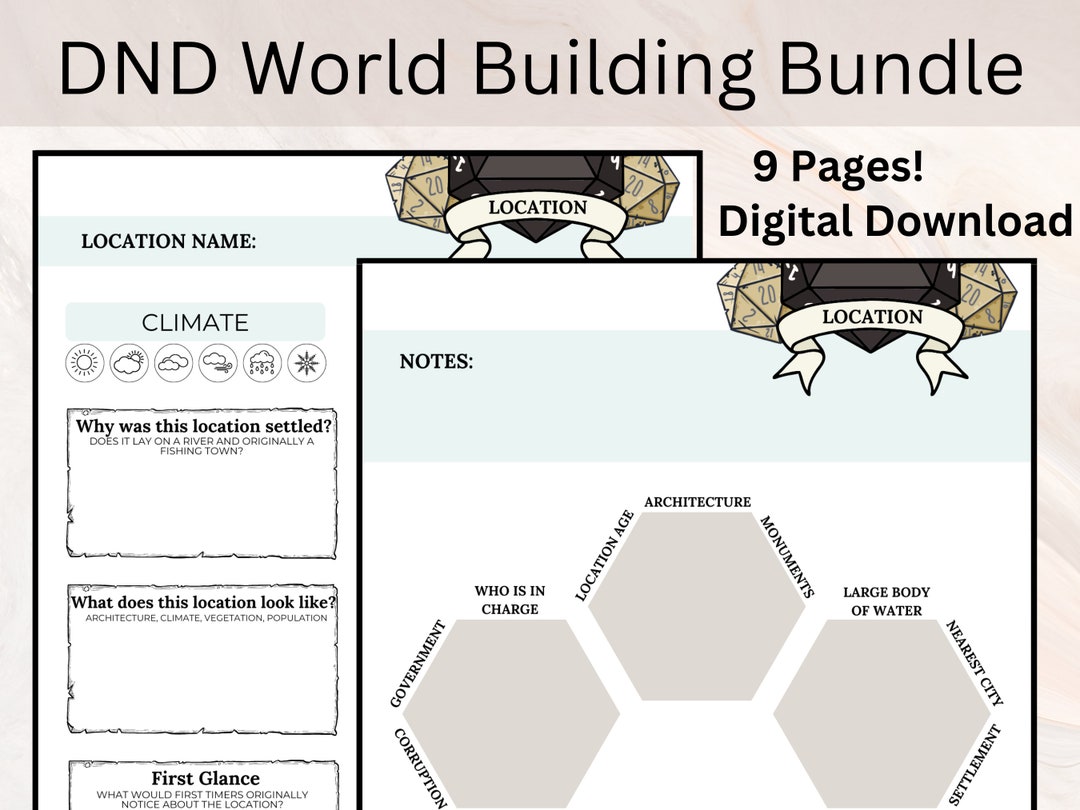 Dnd Worldbuilding Bundle | Dnd DM Helper | Dnd Dungeon Master | Dnd ...