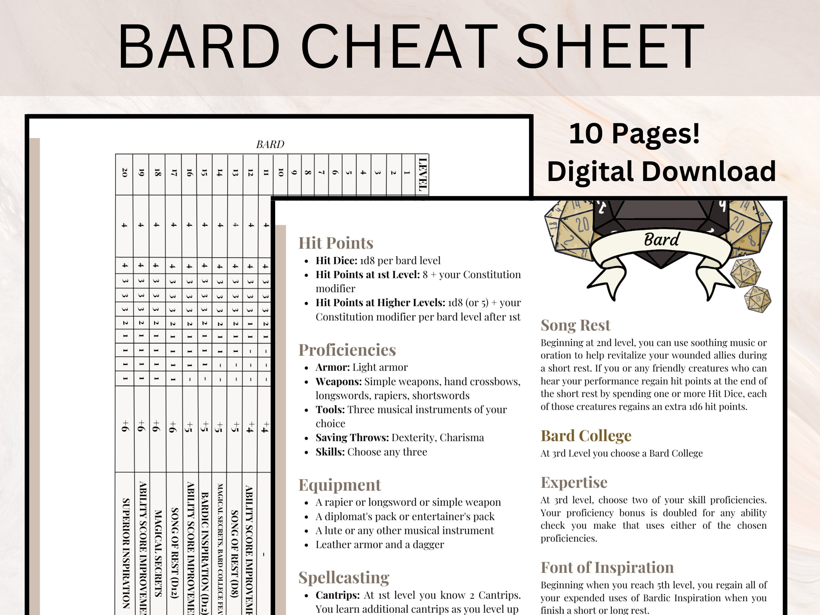 Bard Cheat Sheet Bard Quick Reference Guide Dnd Cheat - Etsy Bard Cheat Sheet Bard Quick Reference Guide Dnd Cheat - Etsy