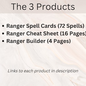 RANGER BUNDLE | Dnd Ranger Pack | Ranger Spell Cards | Ranger Cheat ...