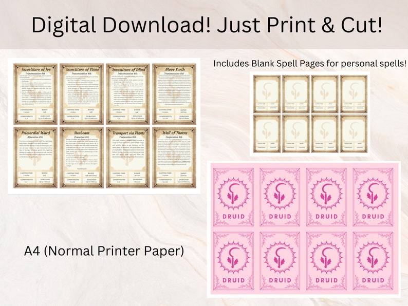 Dnd Spell Cards for Every Class Dnd Spellbook Bundle Dnd - Etsy