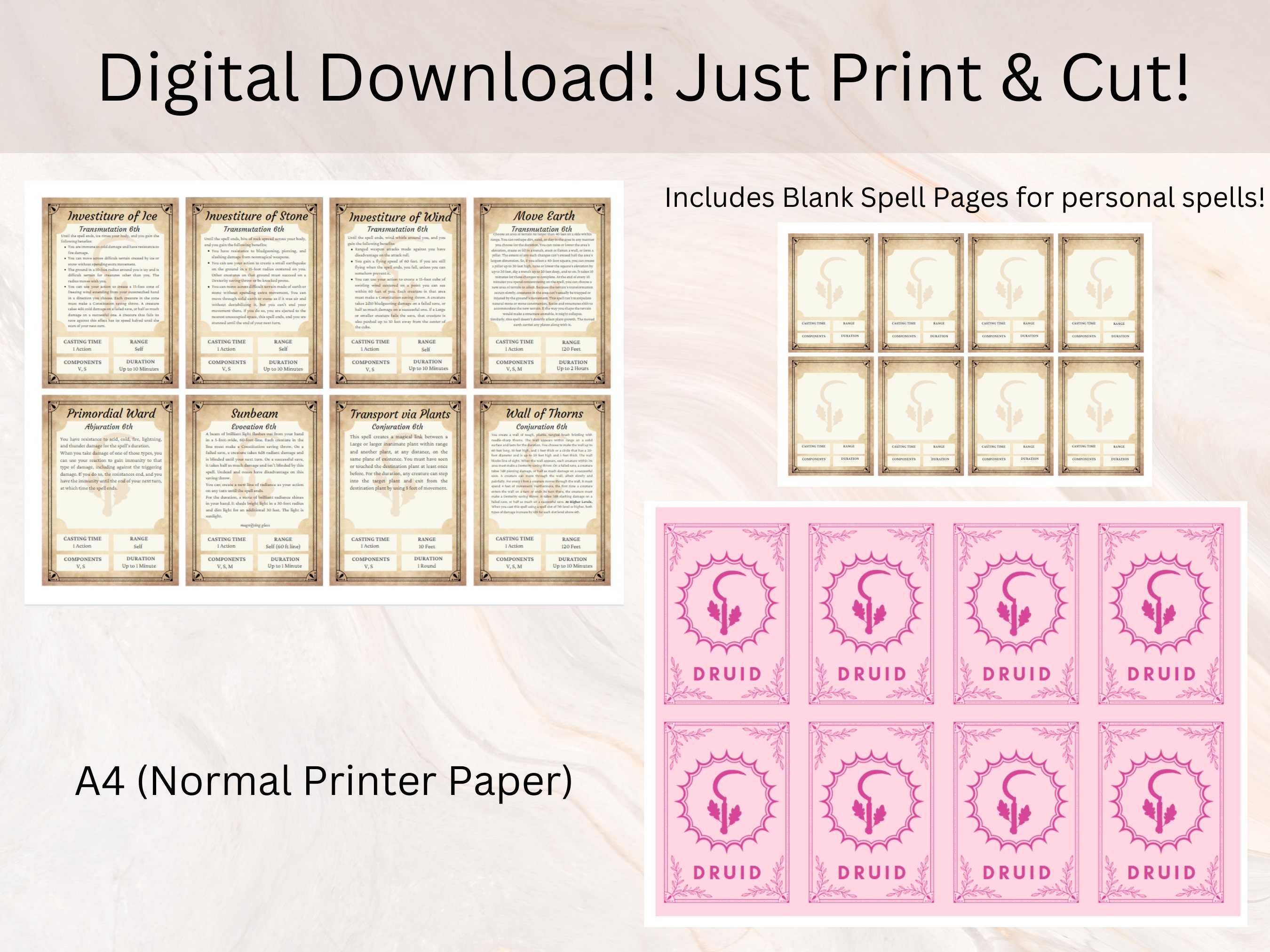 Dnd Spell Cards for Every Class Dnd Spellbook Bundle Dnd - Etsy