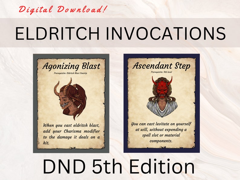 WARLOCK BUNDLE | Dnd Warlock Pack | Warlock Spell Cards | Eldritch ...