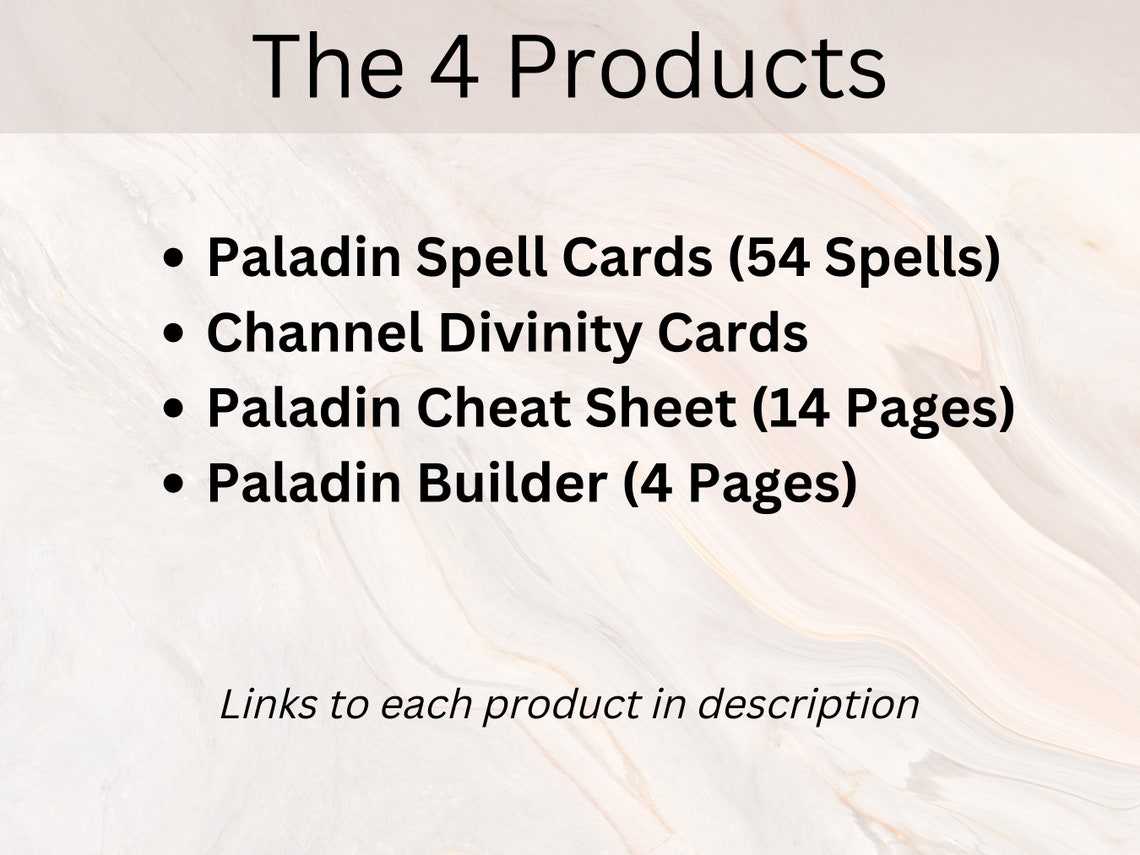 PALADIN BUNDLE Dnd Paladin Pack Paladin Spell Cards - Etsy