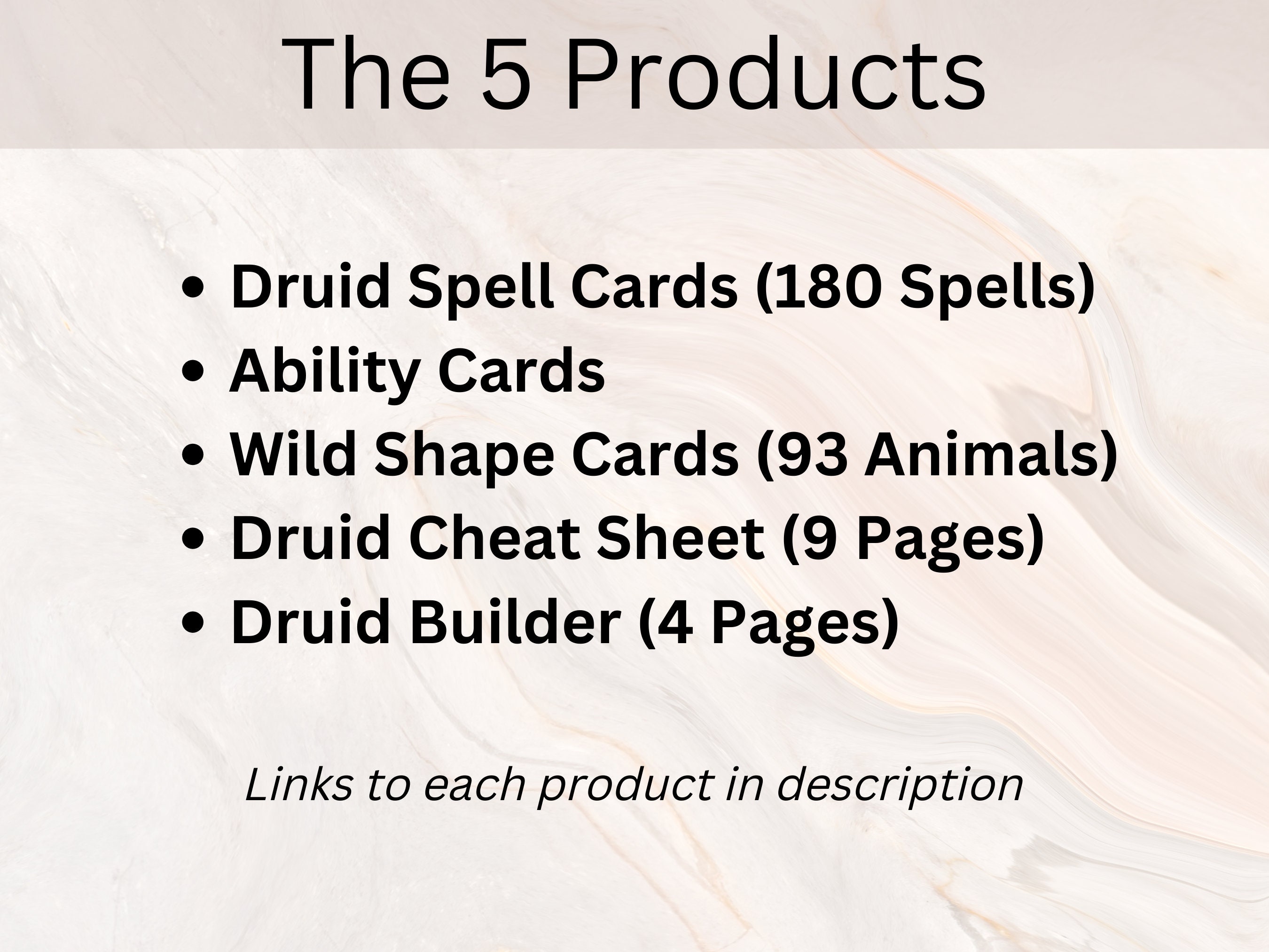 MOON DRUID BUNDLE | Dnd Moon Druid| Druid Spell Cards | Wild Shape ...