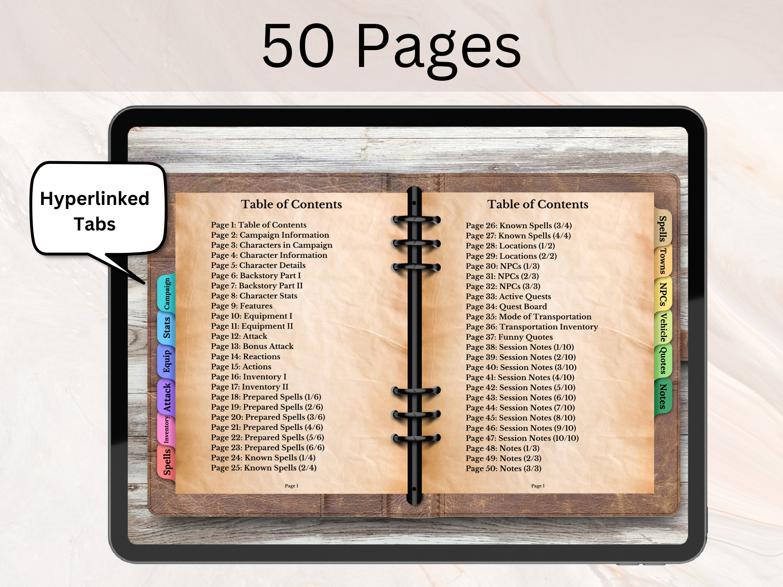 DND DIGITAL JOURNAL Dnd Digital Campaign Journal Dnd Multisection ...